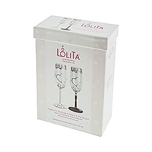 Enesco Designs by Lolita Mrs. Wedding Toasting Hand-Painted Artisan Champagne Flute Set, 2 Count (Pack of 1), Multicolor