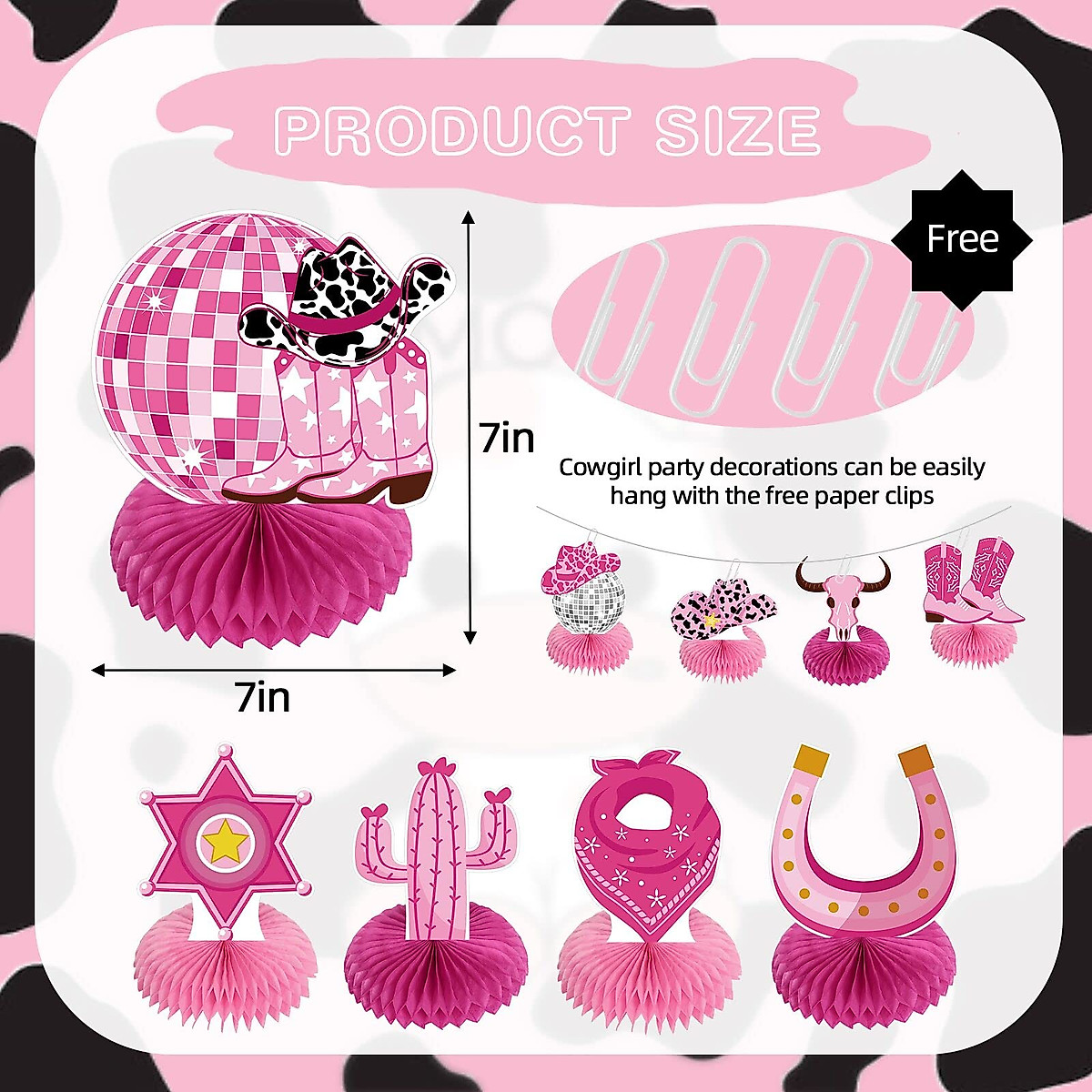 Western Cowgirl Party Decorations Let's Go Girls Cowgirl Bachelorette Party Decorations Cowgirl Honeycomb Centerpieces for Last Disco Bachelorette Party Cowgirl Birthday Western Rodeo Party Supplies