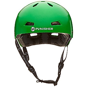 Punisher Skateboards Pro 13-Vent BMX Bike and Skateboard Helmet, Bright Neon Lime Green, Youth/Teen 9+, medium (9283)