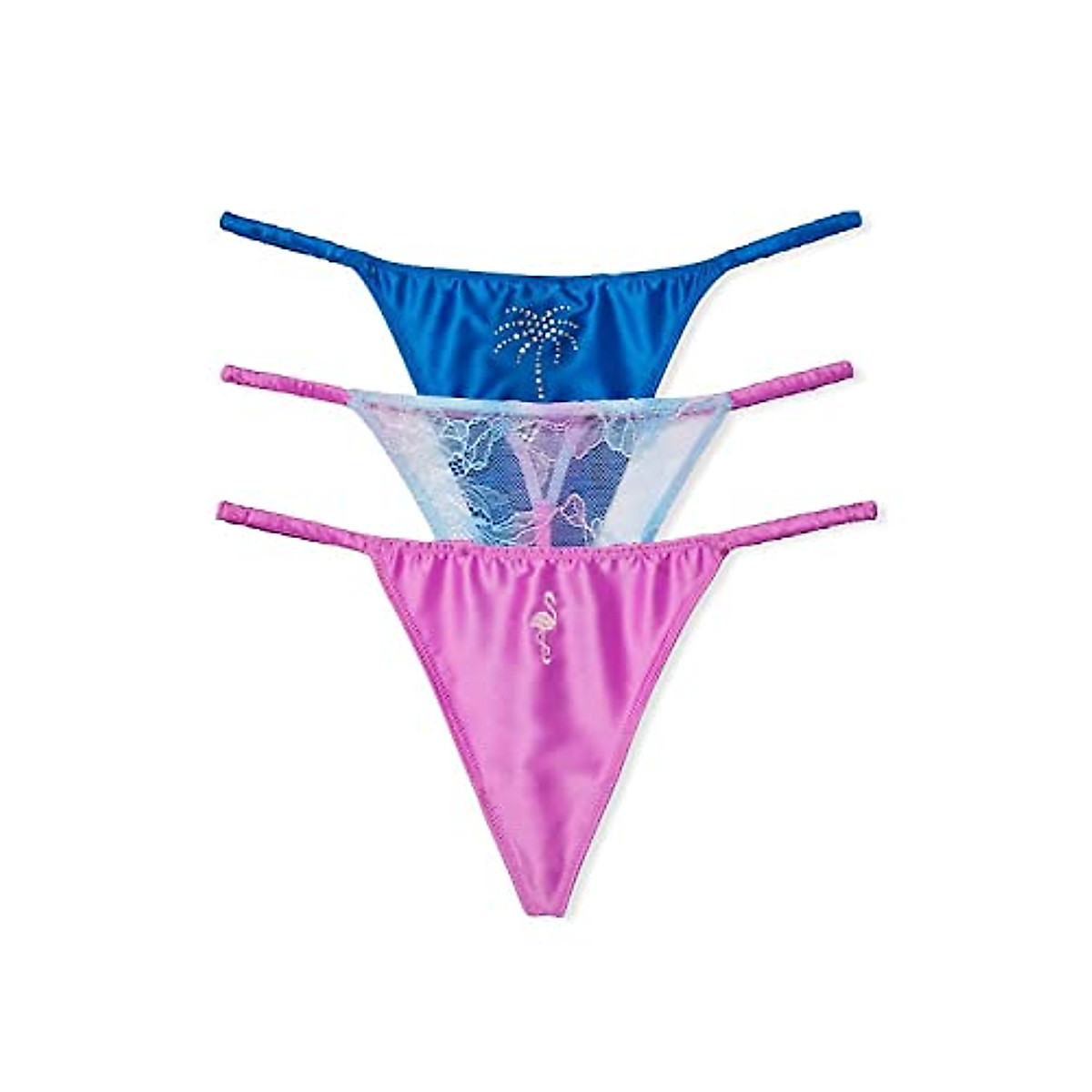 Victoria's Secret 3 Pack Malibu V-String Panty Multicolor Size Large New