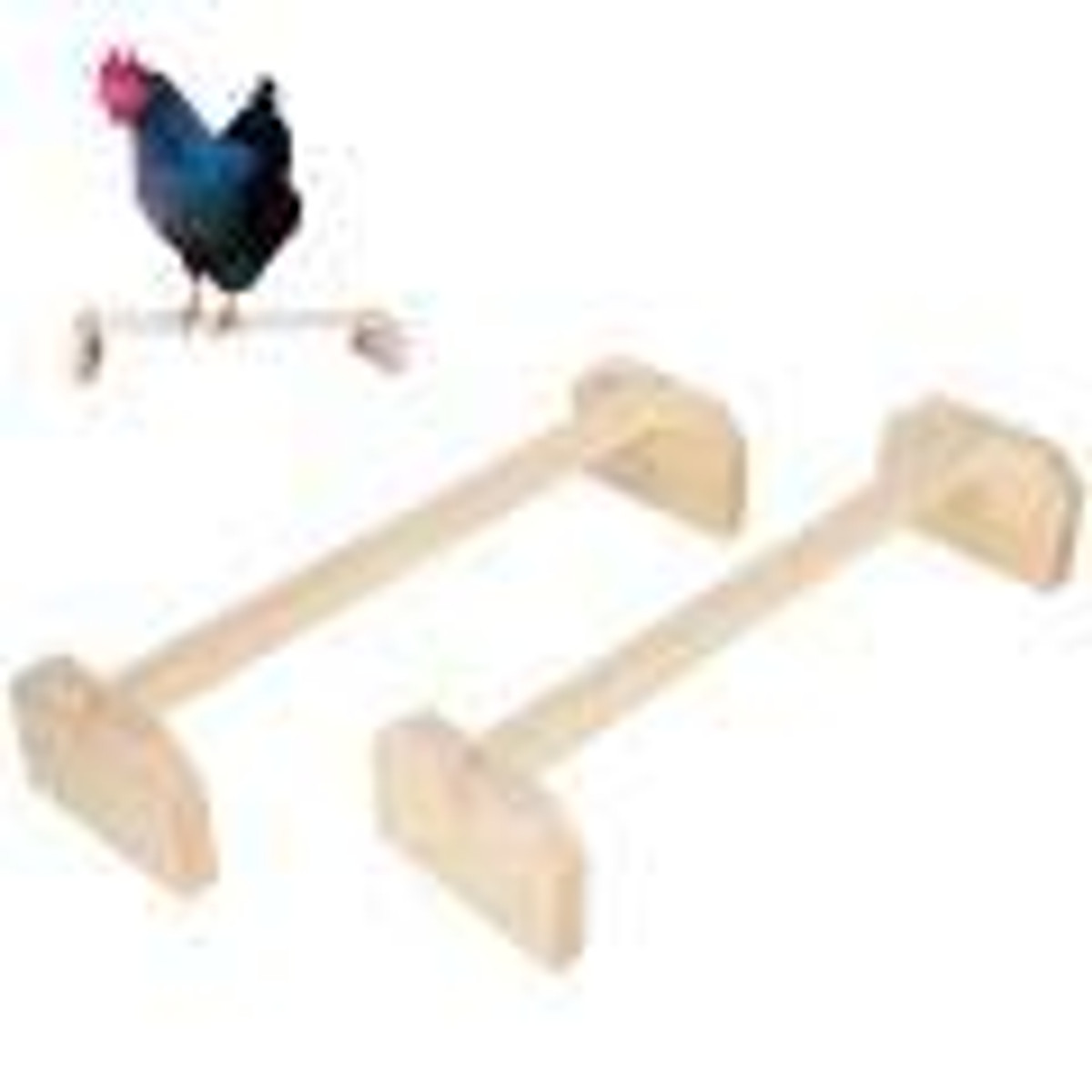 SALUTUYA Chicken Perch, Wooden Large Bird Support Frame Bird Cage Play Stand Toy Set Birdcage Wood Stands Hanging Chew Toys Ladder Swing