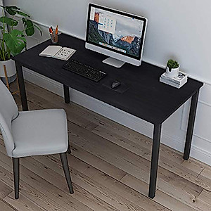 ZHOU2# Home Office Desktop Computer Desk, 55 inch Home Study Writing Table Computer Gaming Table Bedroom Laptop Table, Student Study Workstation Reading Writing Desk PC Laptop Table (Black)