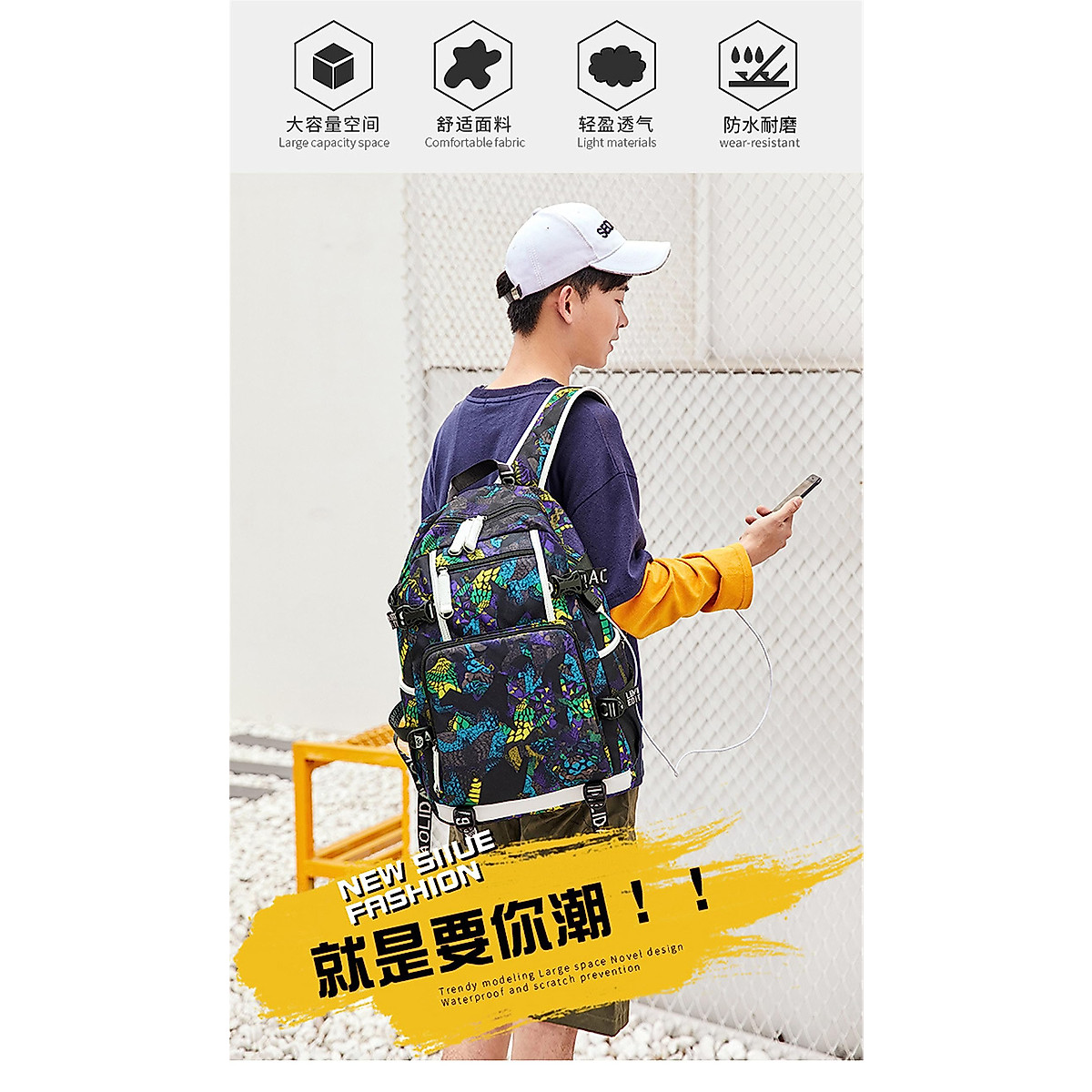 ISaikoy Game Plants vs. Zombies Backpack Shoulder Bag Bookbag School Bag Daypack Satchel Laptop Bag Color Blue4