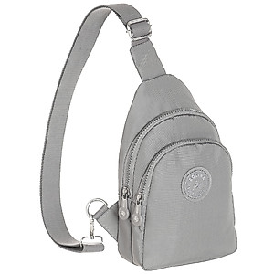 AOCINA Small Sling Backpack Crossbody Sling Bag Fanny Packs for Women Shoulder Daypack Bag for Travel Hiking(Sling-Grey)