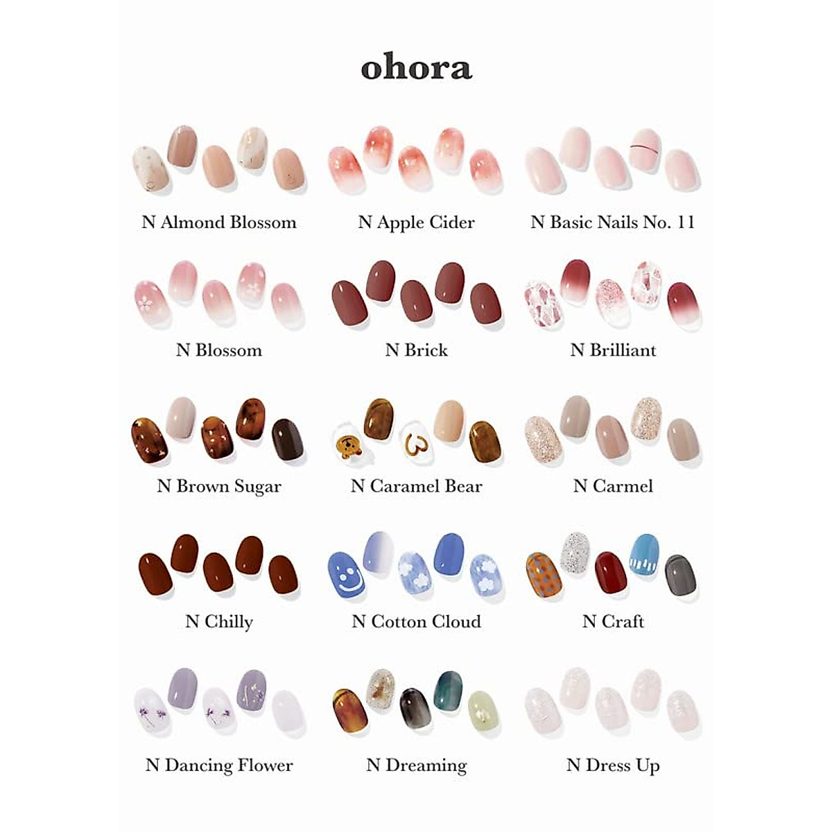 ohora Semi Cured Gel Nail Strips (N Milk Rose) - Works with Any Nail Lamps, Salon-Quality, Long Lasting, Easy to Apply & Remove - Includes 2 Prep Pads, Nail File & Wooden Stick - Pink