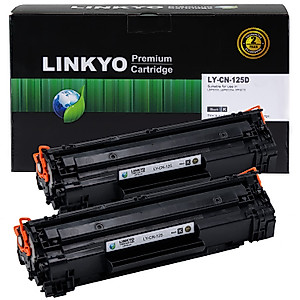 LINKYO Compatible Toner Cartridge Replacement for Canon 125 3484B001AA (Black, 2-Pack)