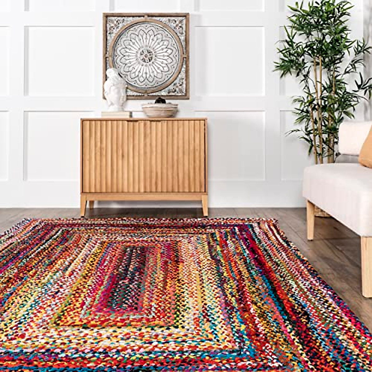 nuLOOM Tammara Bohemian Hand Braided Area Rug, 2' x 3', Multi