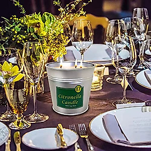 2 Packs Large Citronella Candles Outdoor Indoor, 17oz 3-Wick Aromatherapy Candles for Yard Patio, Soy Wax Bucket Candles for Summer Gift