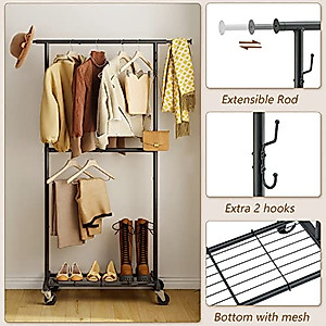 Gewudraw Heavy Duty Garment Closet Organizer Rack -B Style and E Style