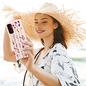 ZTOFERA Floral Case for Samsung Galaxy A34 5G,Clear Cute Flower Pattern Case for Girls Women,Flexible Silicone Protective Slim Shockproof Bumper Phone Cover for Samsung Galaxy A34 5G,Pink