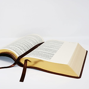 KJV, Journal the Word Bible, Large Print, Premium Leather, Brown, Red Letter: Reflect, Journal, or Create Art Next to Your Favorite Verses