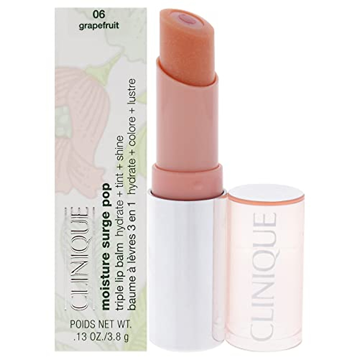 Clinique Moisture Surge Pop Triple Lip Balm - 06 Grapefruit Lip Balm Women 0.13 oz