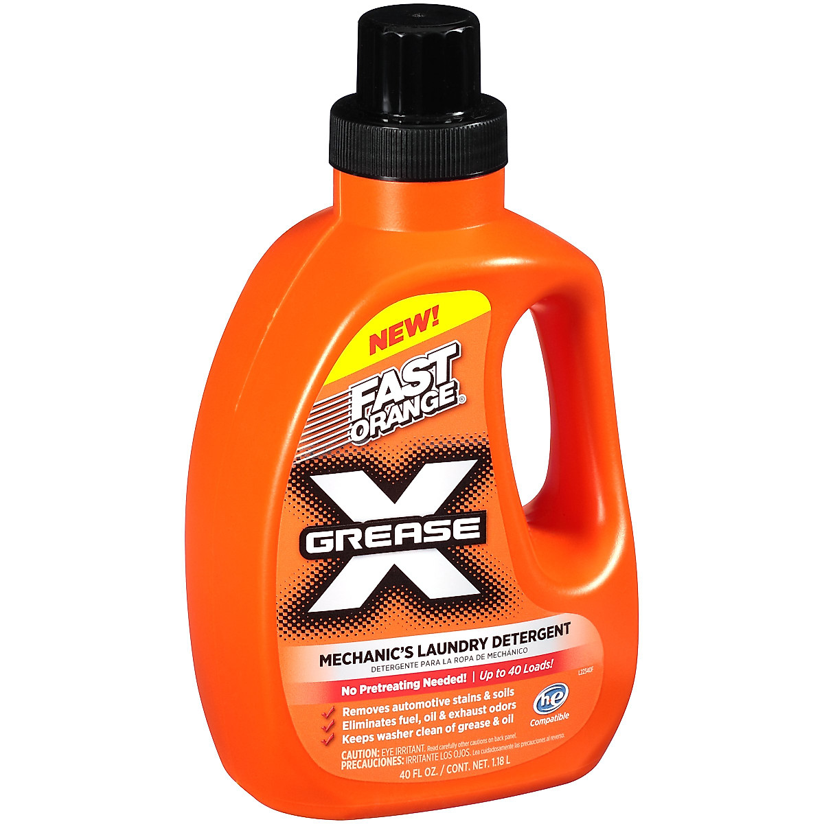 Fast Orange 22340 Grease X Mechanics Laundry Detergent For Oil, Grease, Automotive Stains And Odors, Eliminates Fuel, Oil, Grease And Exhaust Stains 40 fl. Oz