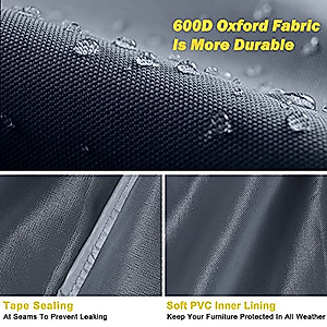 ABCCANOPY Grill Cover BBQ 70-inch Gas Grill Cover 600D Oxford Waterproof UV and Special Fade Resistant Durable and Convenient Heavy-Duty Rip-Proof Barbecue Gray