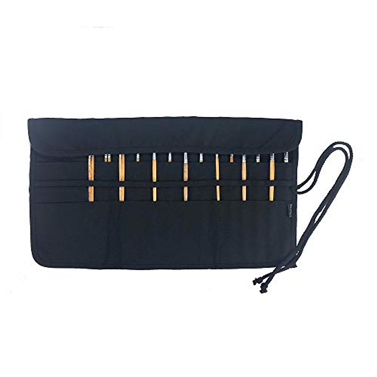 A AIFAMY 30 Pockets Artist Paint Brush Holder, Canvas Roll Up Case Bag & Storage Organizer Pouch Case- Store Pencils, Pens Tools