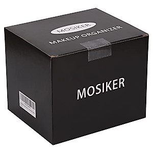 MOSIKER Cotton Ball Qtip Holder Dispenser with Lid,Clear Acrylic Round Bathroom Counter Organizer (3 Connected Towers)