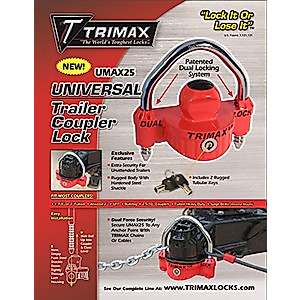 Trimax UMAX25 UMAX Red Universal Die Cast Dual Purpose Narrow Body Coupler Lock