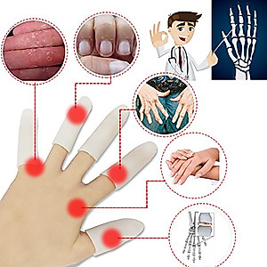 Gel Finger Cots, Finger Protector Support(14 PCS) New Material Finger Sleeves Great for Trigger Finger, Hand Eczema, Finger Cracking, Finger Arthritis and More. (Small Size) (White, Small)