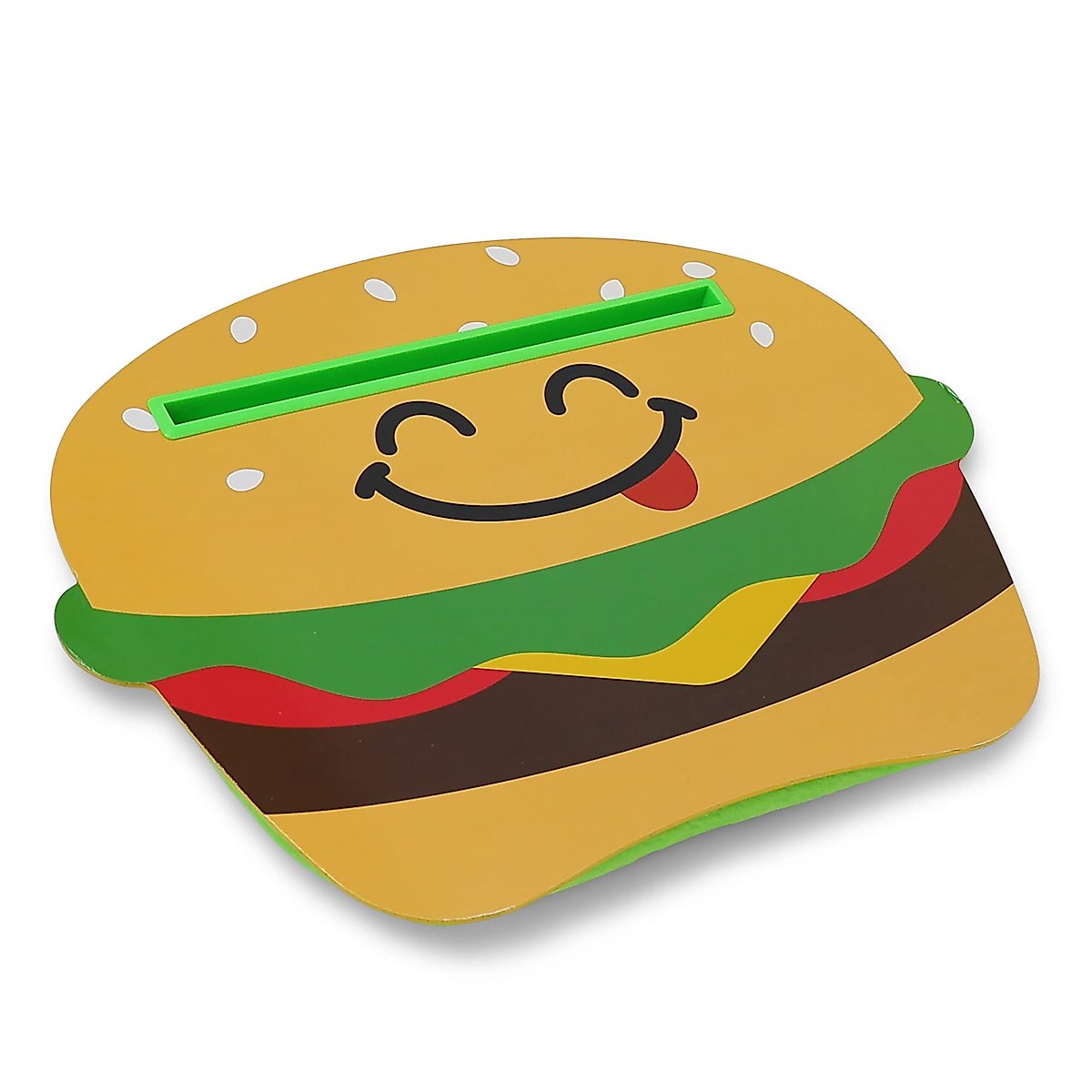 Good Banana Lap Desk - Built-in Tablet Holder, fits laptops and Chromebooks, Ipads up to 15", Delux Plush Padding (Cheeseburger), Multi