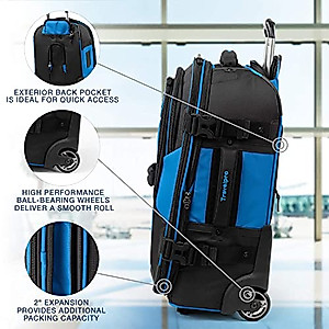 Travelpro Bold Softside Expandable Carry on Rollaboard Luggage, Carry on 22-Inch, Blue/Black