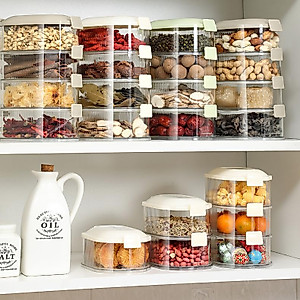 Food Storage Containers with Lids Airtight, Plastic Storage Meal Prep Container-Stackable Food Preservation Organizer Box 100% Leakproof & BPA-Free Organization and Storage Sets (White,4)