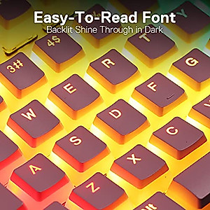 Redragon A130 Pink Pudding Keycaps, 104 Keys Standard Doubleshot PBT Keycap Set w/Translucent Layer for Mechanical Keyboard, OEM Profile, English (US) ANSI Layout