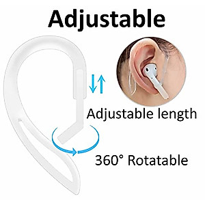 Adjustable Ear Hooks Compatible with AirPods Pro 2 2022 Release [ Anti-Slip ], 360 Degree Rotation Adjustment Earhooks Sport Holder Wings Compatible with AirPods 3 2 1 & Pro 4 Pairs Translucent