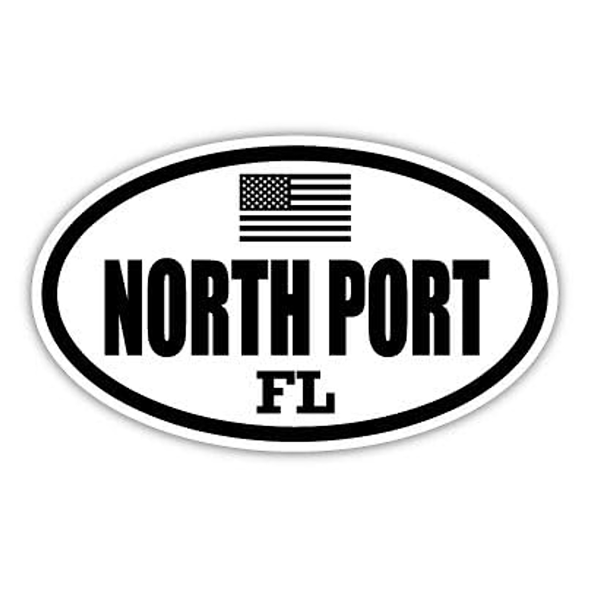 3 Pack Reflective North Port FL Florida Sarasota County Stealthy US Flag Euro Decal Sticker Vinyl for Hard Hats, Bottles, Glass, Toolbox 2" x 3"