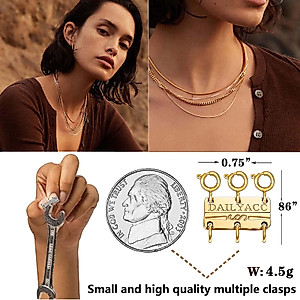 Dailyacc Layering Necklace Clasp,18 K Gold and Silver Separator for Stackable Necklaces