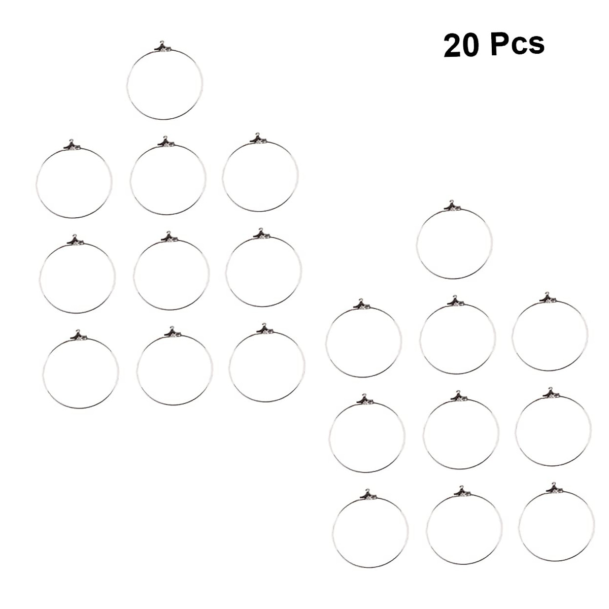 VILLCASE 3sets Long Lasting Copper Ear Clips DIY Earring Hooks for Women Girls Silver Handmade Jewelry 20pcs*3