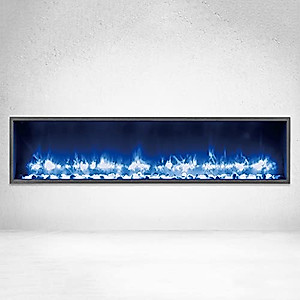 Dynasty Harmony 55 Inch Electric Fireplace - Modern, Linear Design with Multiple Flame Colors & Remote Control | Hardwire or Plug-in Installation, Supplemental Zone Heat