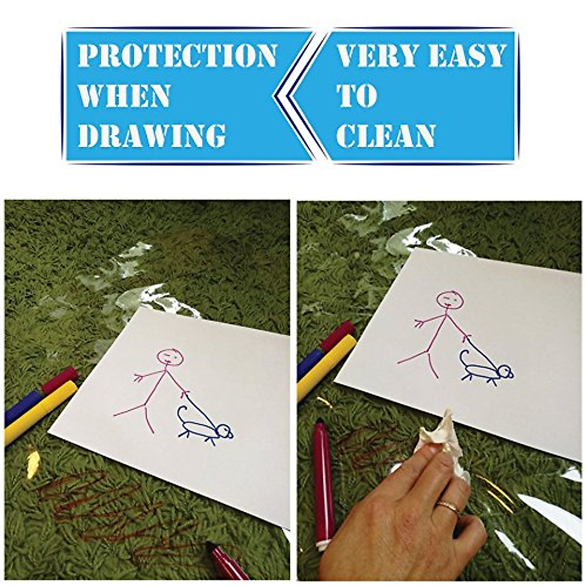 Easy Cleaning Baby Splat Mat Waterproof High Chair Floor Mat Feeding Floor Cover (Clear)