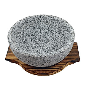 Sunrise Kitchen Supply Natural Stone Bowl For Bibimbap and Soup (36 OZ)