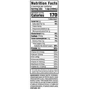 West Life Smoothie Blend Soy Milk, Chocolate, 16g of Protein, Vegan Dairy Alternative, Lactose-Free, 32oz (Pack of 12)