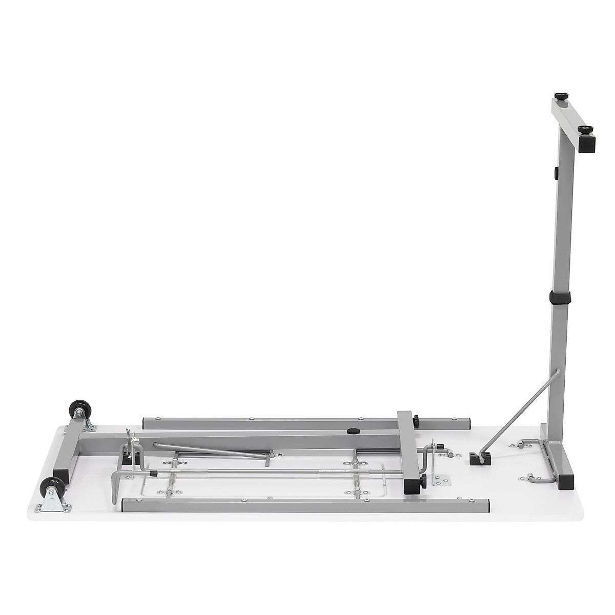 Rollaway II Compact Portable Folding Sewing Table, Silver/White