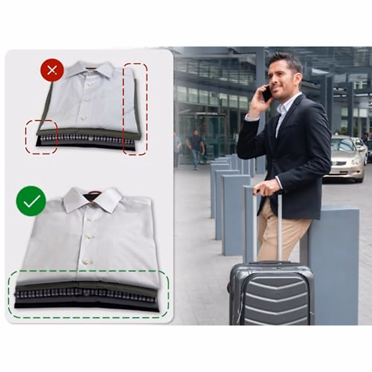 HangFold Travel Hangers | Space Saving Design|Lightweight | Prevents Wrinkles and Creases | 6 Pack