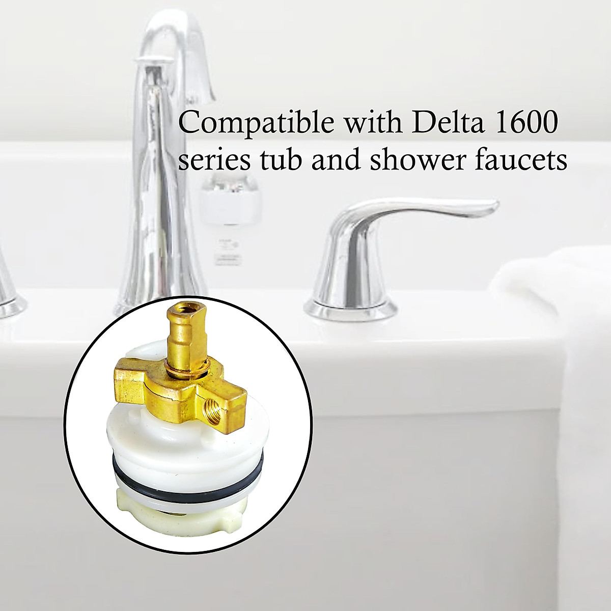 ALITZ Replacement Faucet Cartridge for Genuine Delta OEM RP1991 / Use for Delta 1600 Series tub and Shower faucets Included RP4993 Pair of Seats and Springs