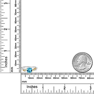 Gem Stone King 925 Sterling Silver and 10K Yellow Gold 6MM Cushion Gemstone Birthstone and Lab Grown Diamond Engagement Ring for Women | Available In Size 5, 6, 7, 8, 9