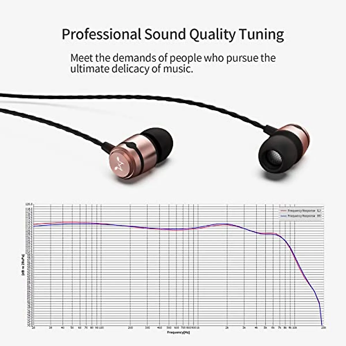 SoundMAGIC E50 Wired Earbuds No Microphone in Ear Monitor HiFi Earphones Noise Isolating Headphones Comfortable Fit Black Gold