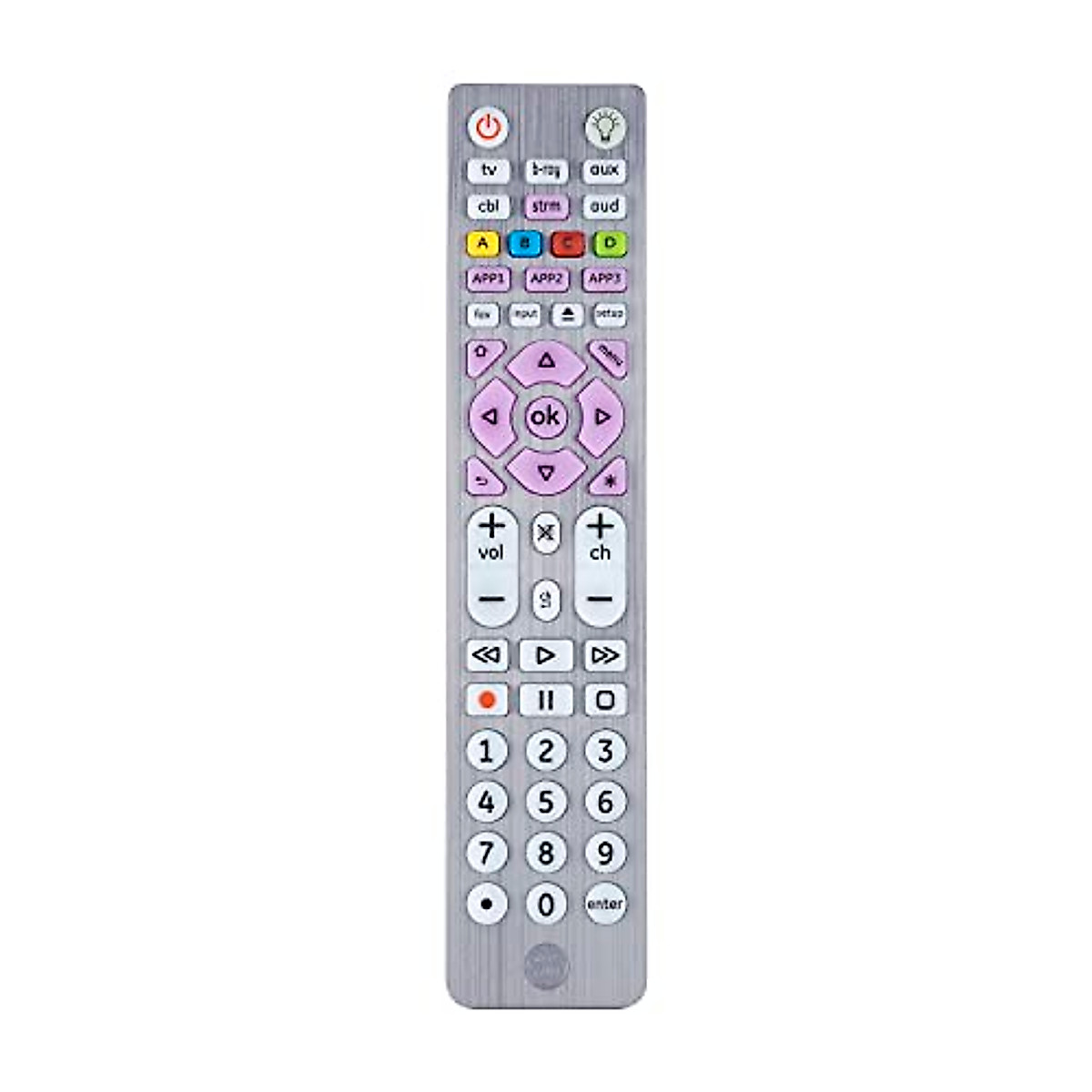 GE Home electricalGE 6-Device Backlit Universal Remote Control, Silver, 37038 & Universal Remote Control for Samsung, Vizio, Lg, Sony, Sharp, Roku, Apple TV, Smart TVs, Graphite