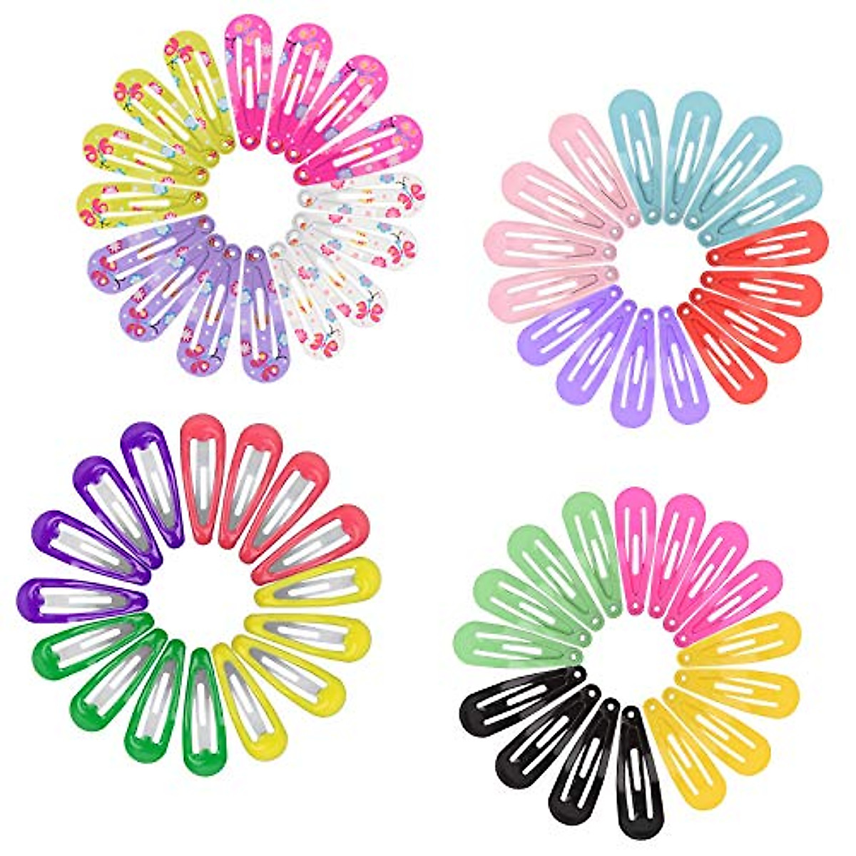 100 Pcs Small Hair Clips for Little Girls 1 Inch Metal Mini Snap Hair Clips Barrettes for Toddlers Kids Hair Accessories (Multicolor)