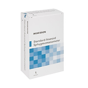 McKesson Aneroid Sphygmomanometer, Blood Pressure with Cuff, Navy, Adult Medium, 1 Count