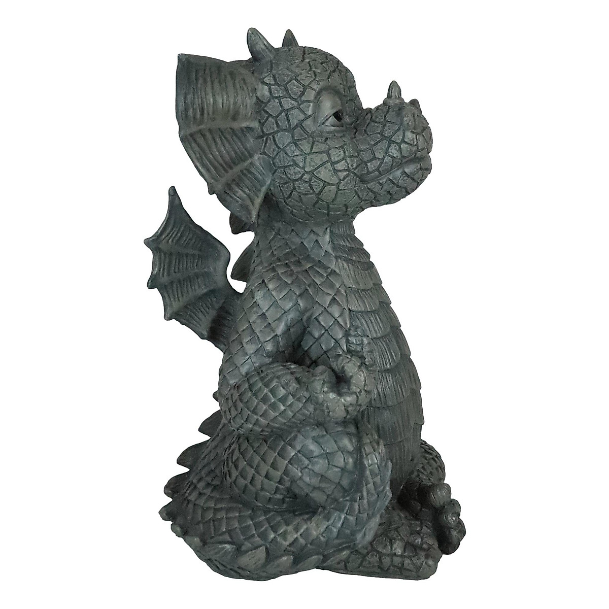 Ebros Keep Off Flip The Bird Rude Baby Dragon Sitting Statue 10" H Fairy Garden Faux Stone Resin Finish Guest Greeter Figurine