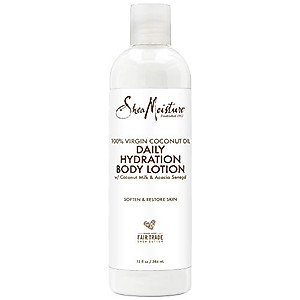 SheaMoisture 100% virgin coconut oil daily hydration body lotion moisturizer, 13 Fluid Ounce