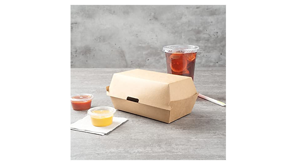 Bio Tek Disposable Clamshell Food Containers - 100 Pack