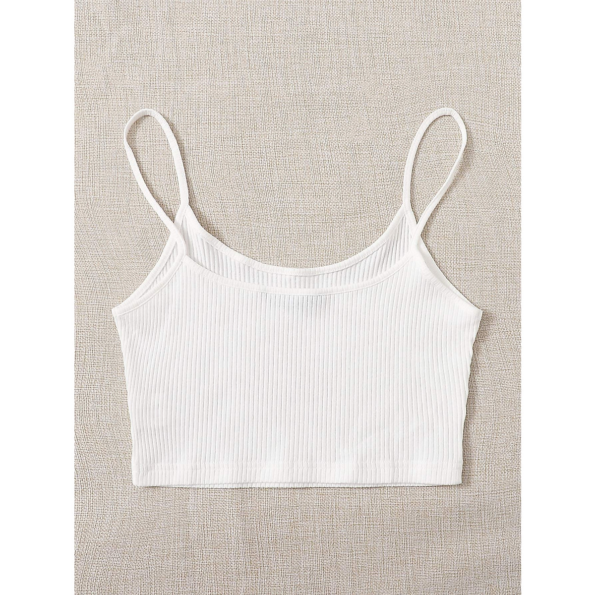 Floerns Women's Sleeveless Camisole Letter Print Crop Cami Top A White S