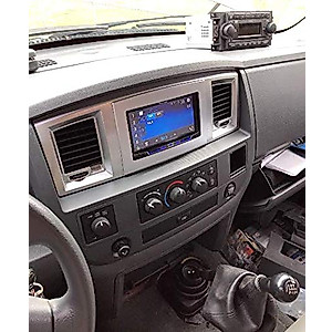 Silver Double Din Dash Kit Compatible with Dodge Ram 2006-2010 Truck Car Stereo Radio Install Kit