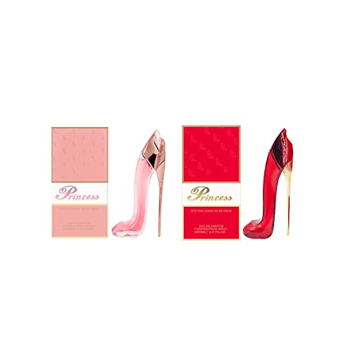 EB C Princess High Heel Shoes Red & Pink Eau de Parfum for Women, 85 ML, 2.9 FL OZ (Pack of 2)