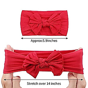 jollybows 20PCS Baby Girls Nylon Headbands Elastic Hair Bows Hair Bands Turban Hair Accessories for Kids Infants Toddlers