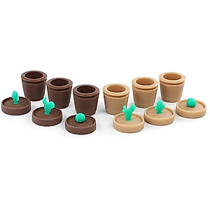 YHSWE Silicone Wax Container Non-stick Food Grade Dark Brown/Light Brown Cactus Shape 7ml Box,Suitable for Storage of Beeswax and Skin Care Products,Convenient to Carry When Traveling(6Pcs)